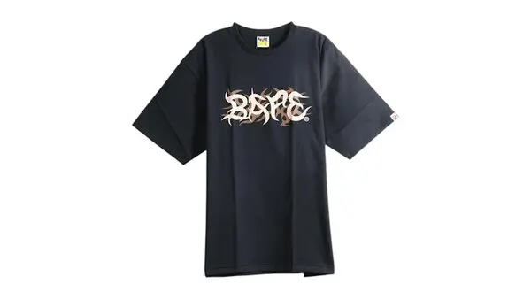 A BATHING APE Trial Camo Logo Tee Shirt - Black