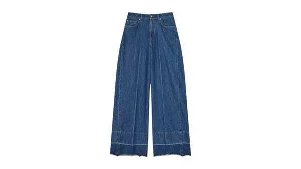 Givenchy Alt Fit Raw Edge Wide Leg Denim Trousers - Medium Blue