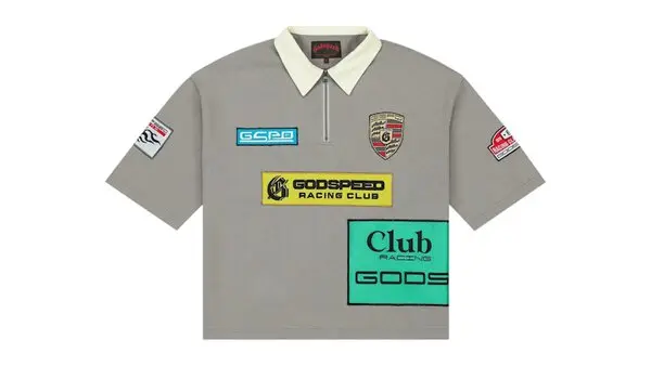 GODSPEED Grc Quarter Zip Short Sleeve Polo - Grey