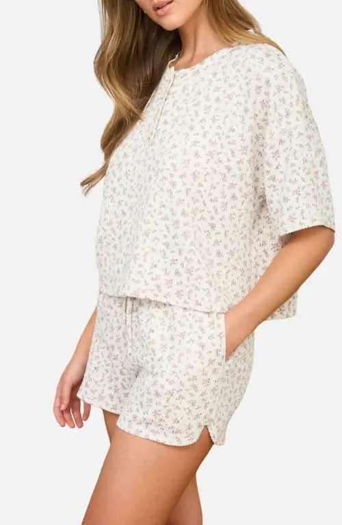 J.O.A. Ditsy Floral Henley Top & Shorts Set