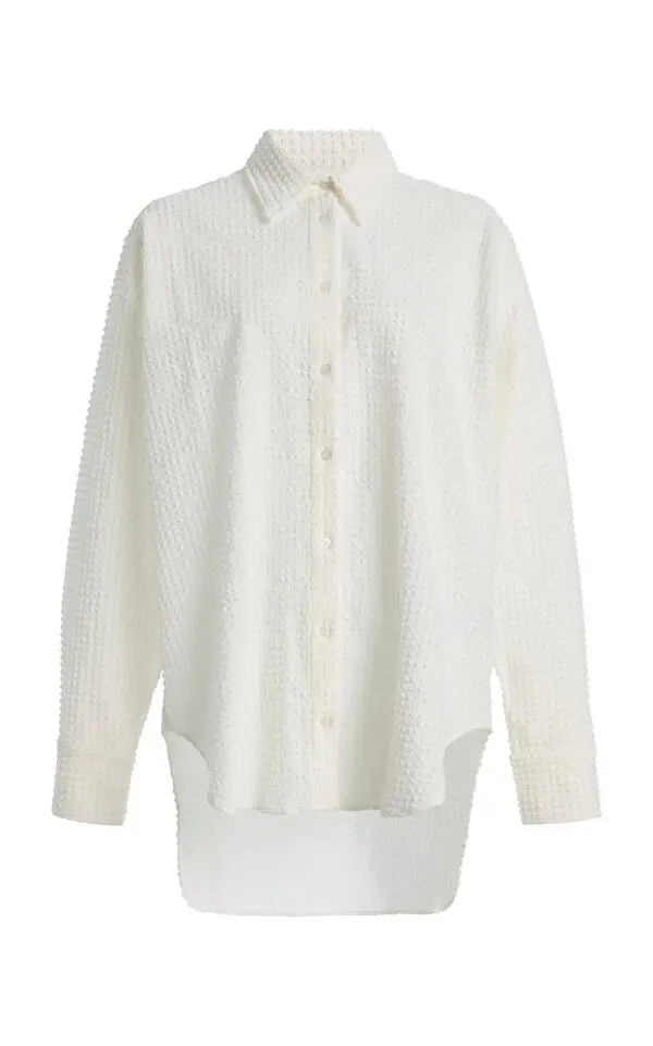 Hunza G Oversized Button-down Poplin Shirt - White