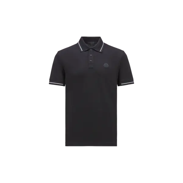 Moncler Logo Patch Polo Shirt - Black