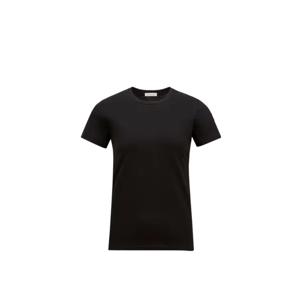 Moncler Logo Patch Cotton Jersey T-shirt - Black