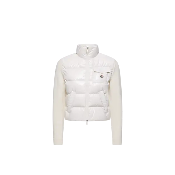 Moncler Padded Zip-up Wool Cardigan - White