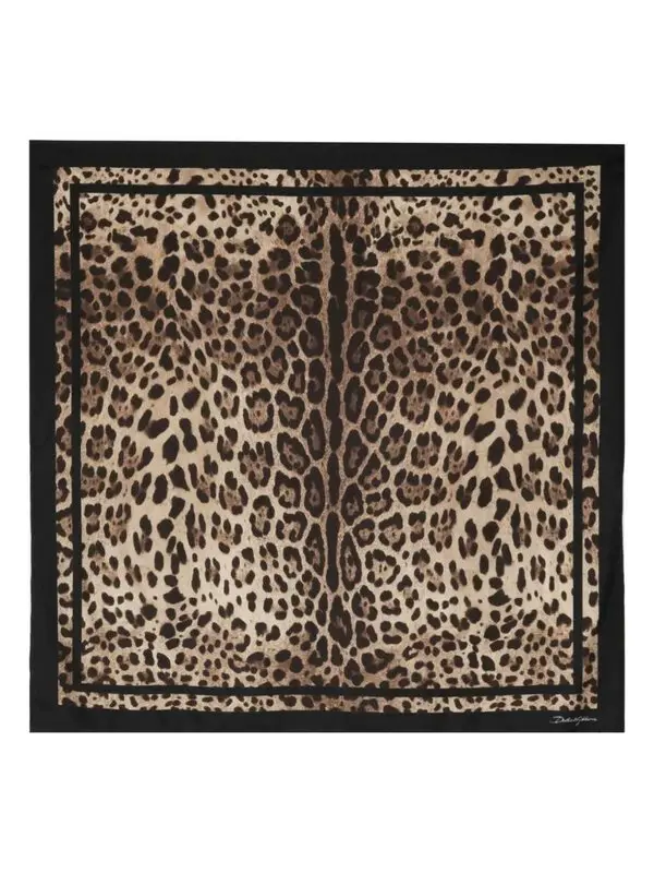 Dolce & Gabbana Leopard Print Scarf - Brown