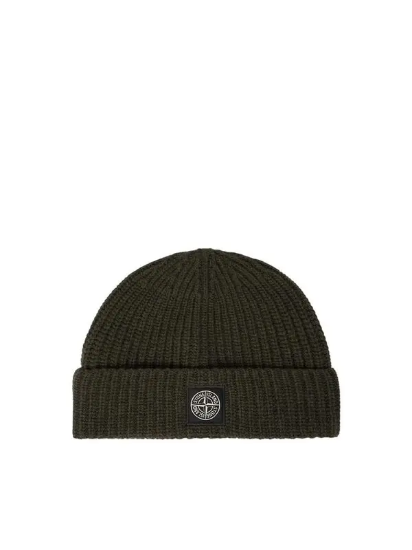 Stone Island Logo-patch Beanie - Green