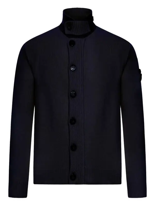 Stone Island High-neck Wool Cardigan