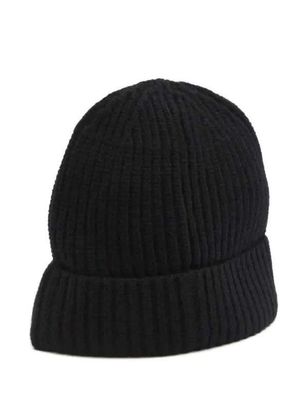 Stone Island Ribbed Knit Beanie With Logo