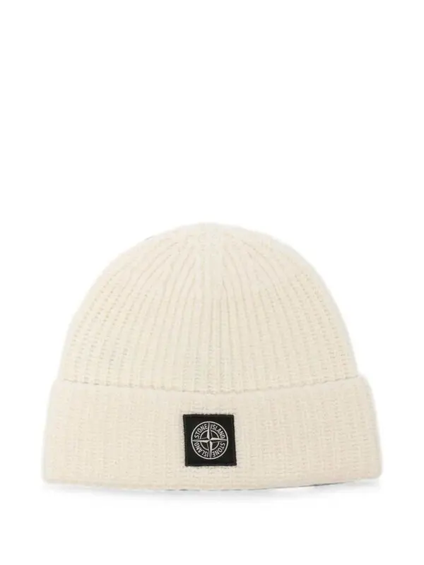 Stone Island Ribbed Logo Patch Beanie