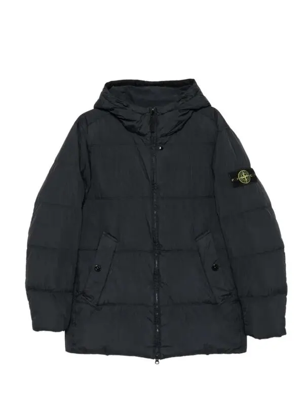 Stone Island Quilted Jacket With Compass Patch