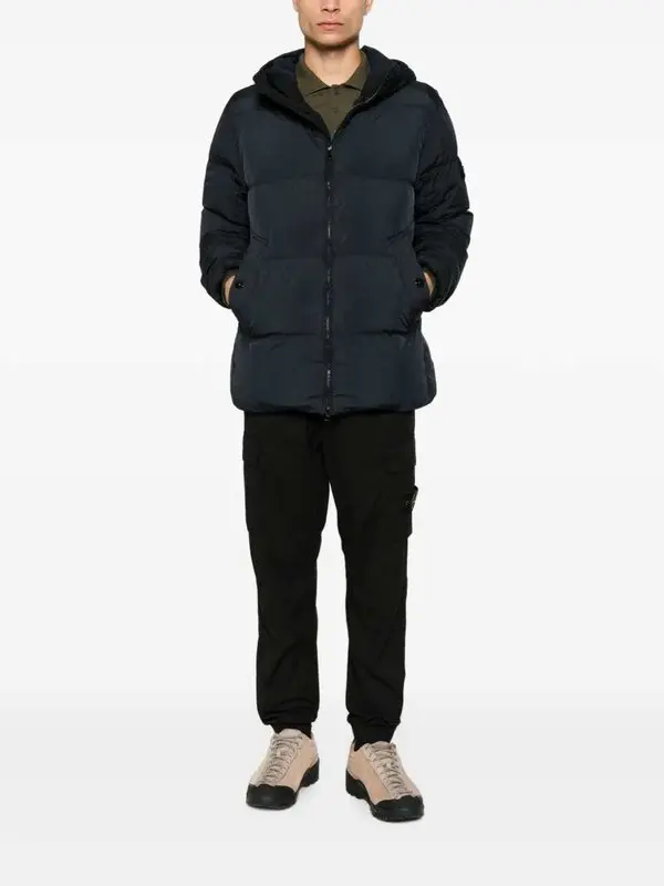 Stone Island Quilted Jacket With Compass Patch