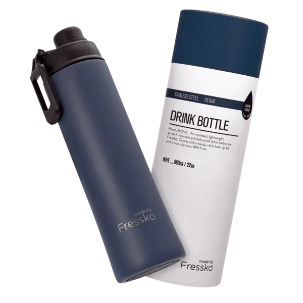 Fressko Move 660ml/22oz Drink Bottle Denim - Blue