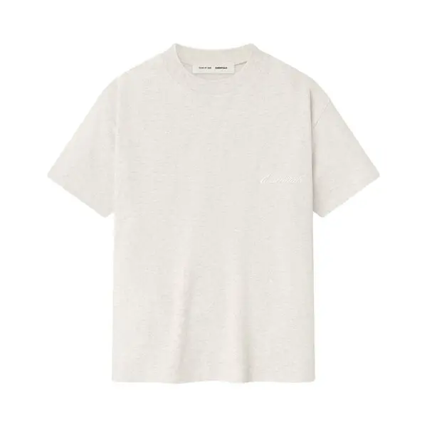 Fear Of God Embroidered Classic Short Sleeve Tee 'oatmeal Heather - Cream