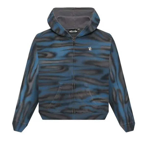 HELLSTAR Classic Logo Airbrush Zip-up Hoodie - Blue