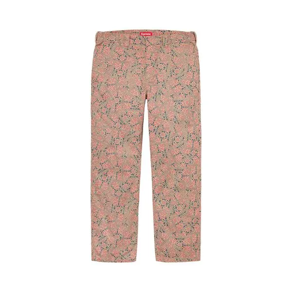 Supreme Work Pant 'khaki Floral Cards - Multicolor