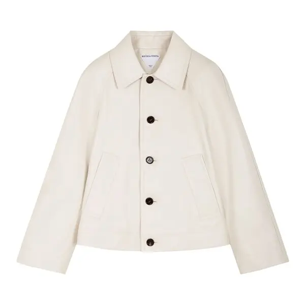 Balenciaga Raglan Sleeved Leather Jacket 'pale Meringue - White