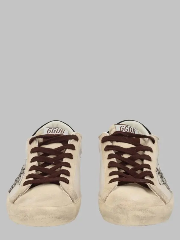 GOLDEN GOOSE Inspired Super-star Cow Leather Sneakers For - Ivory