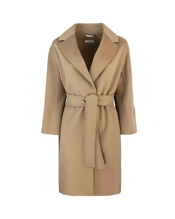 Max Mara Virgin Wool Belted Coat - Cammello