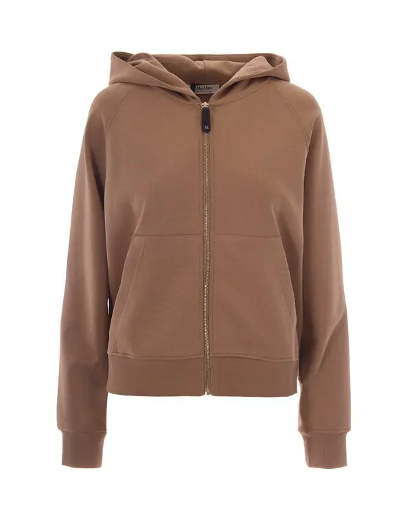 Max Mara Zip-up Hooded Sweater - Cammello