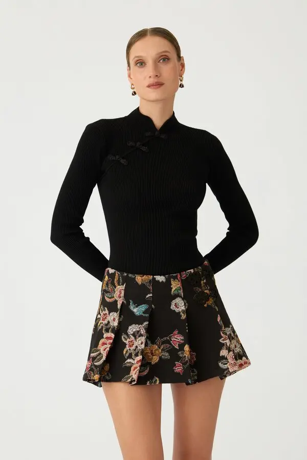 SAU LEE Miles Brocade Skirt