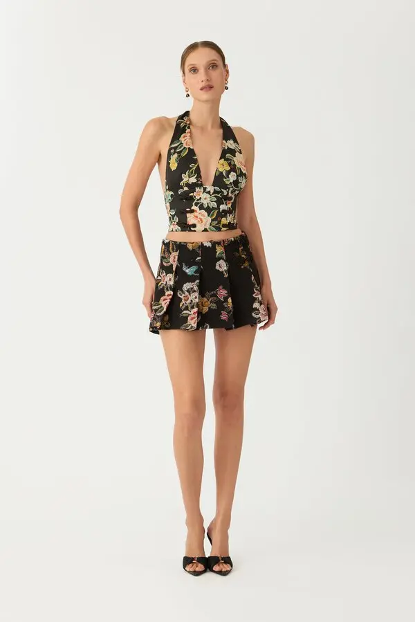 SAU LEE Elena Satin Top