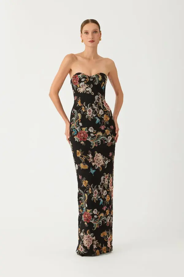 SAU LEE Maren Brocade Gown