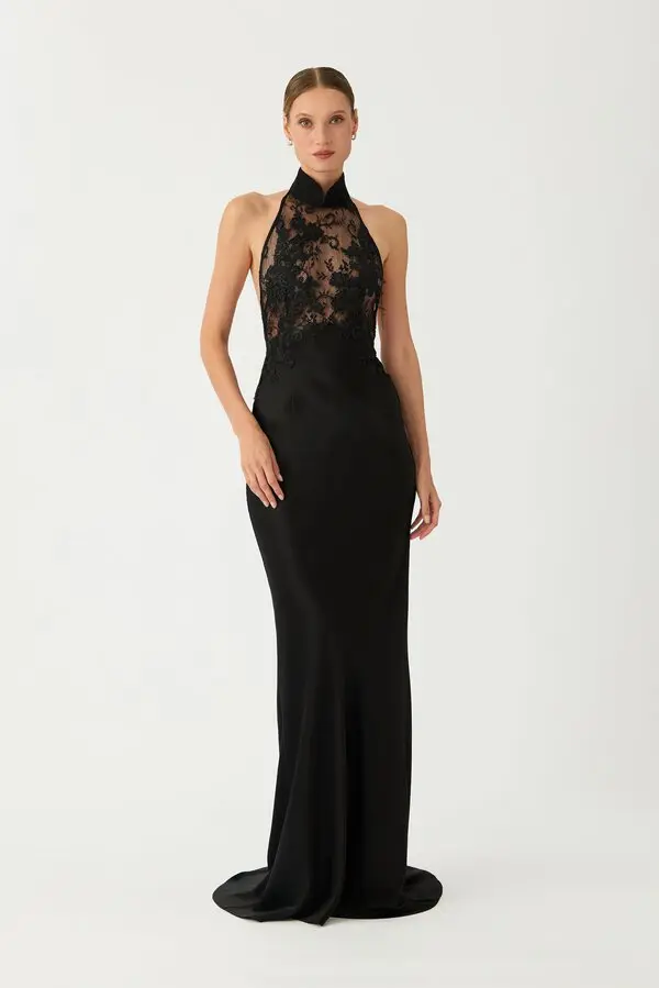 SAU LEE Taron Satin Gown