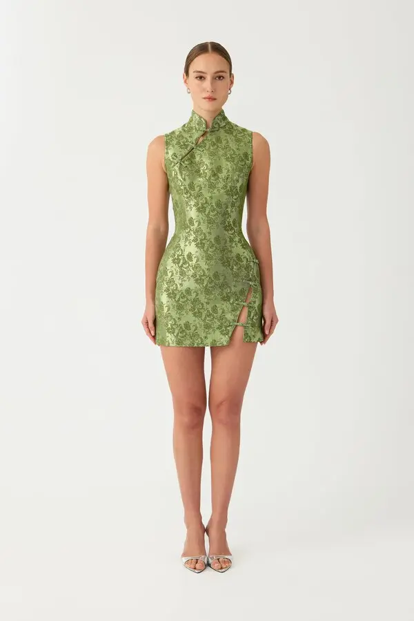 SAU LEE Ines Brocade Mini Dress