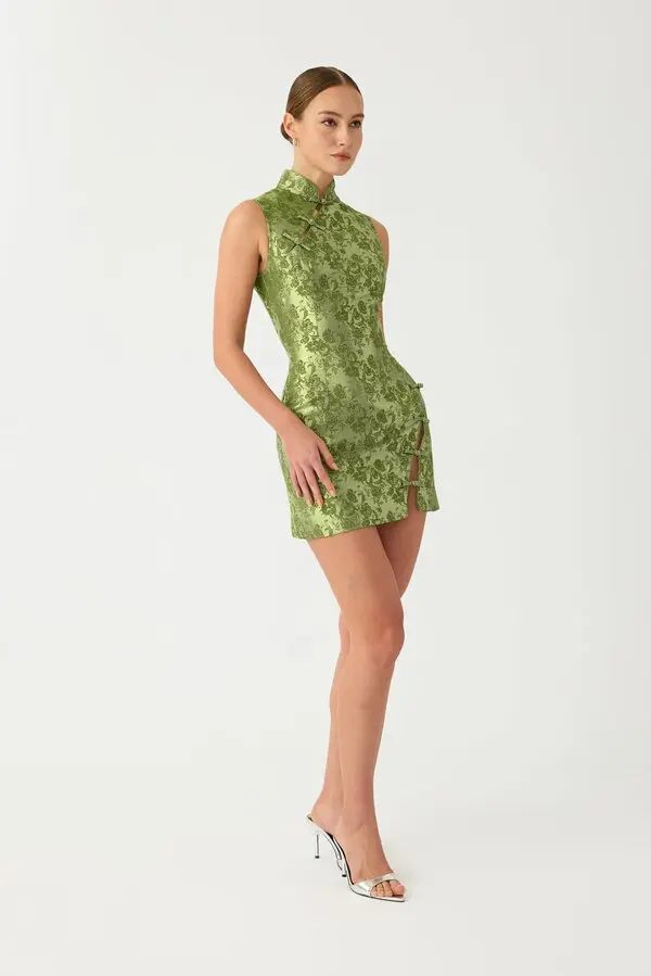 SAU LEE Ines Brocade Mini Dress