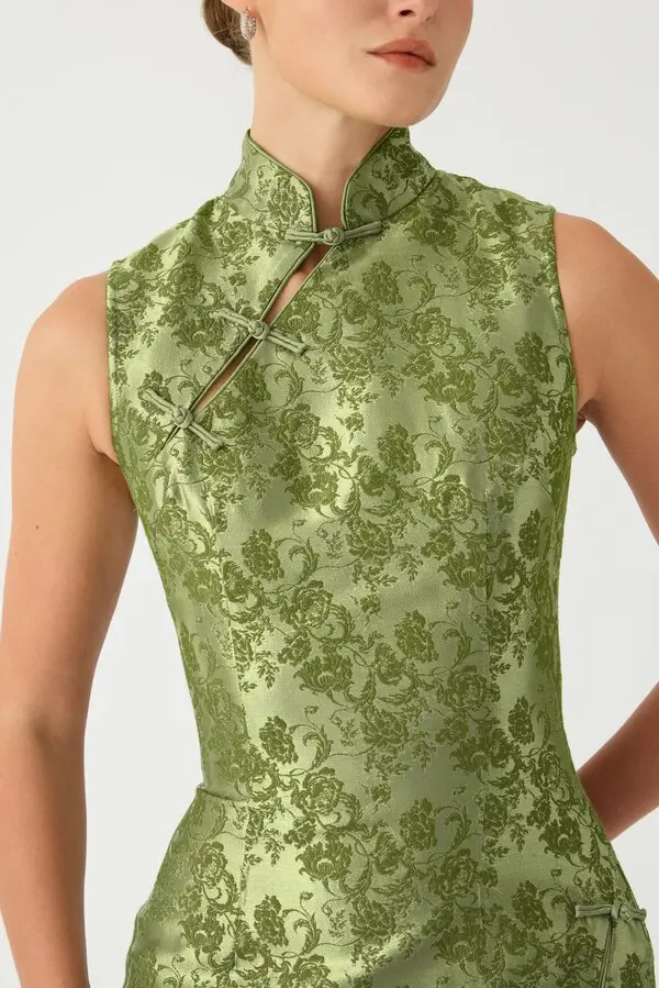 SAU LEE Ines Brocade Mini Dress
