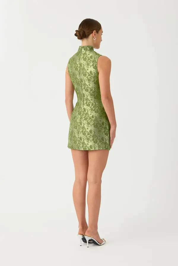 SAU LEE Ines Brocade Mini Dress