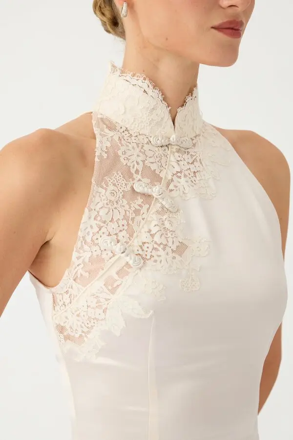 SAU LEE Elva Mini Dress - Pearl