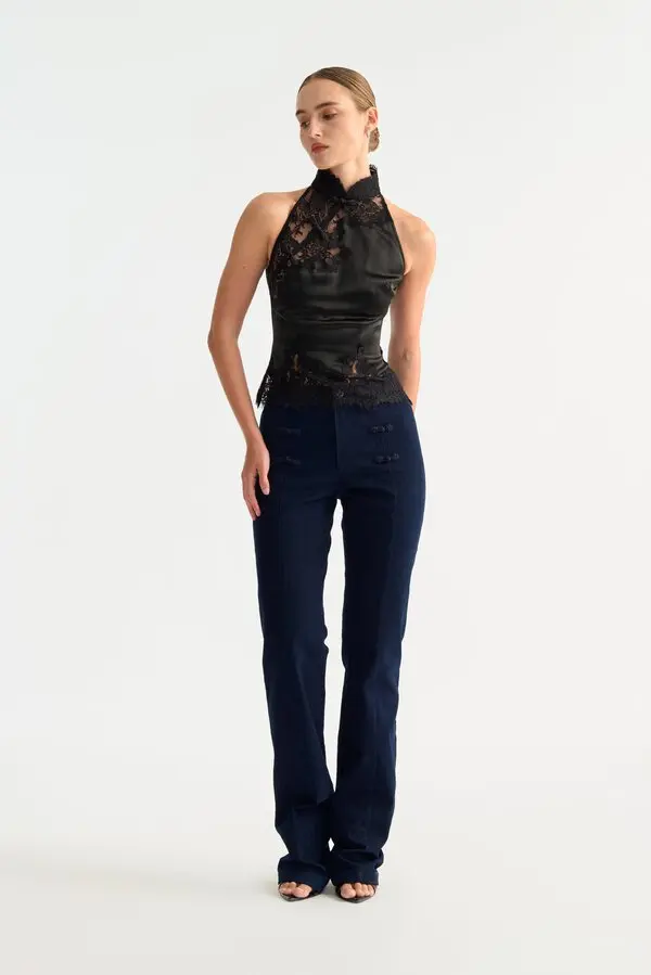 SAU LEE Elva Satin Top