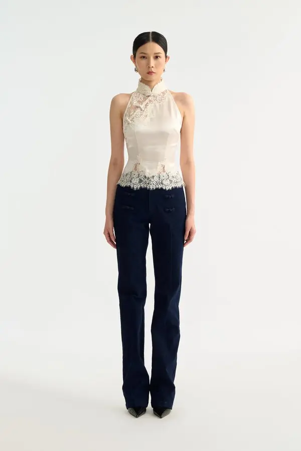 SAU LEE Elva Satin Top