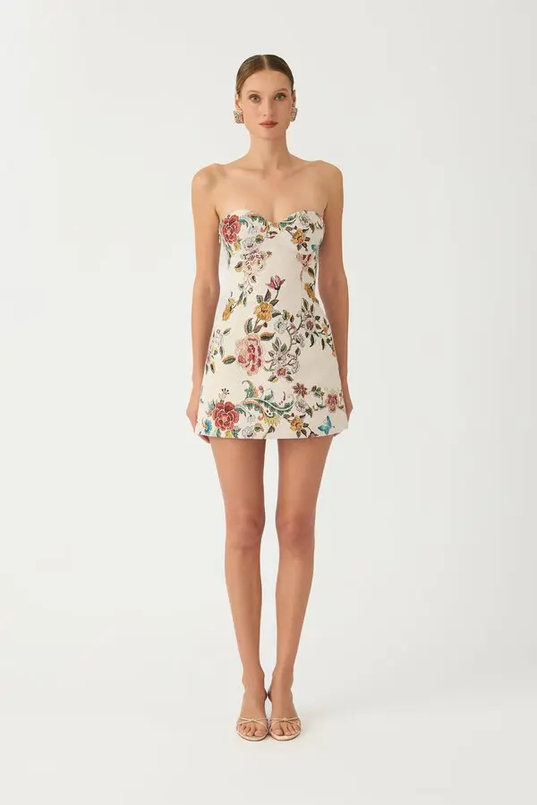 SAU LEE Maria Brocade Mini Dress