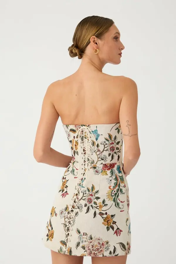 SAU LEE Maria Brocade Mini Dress