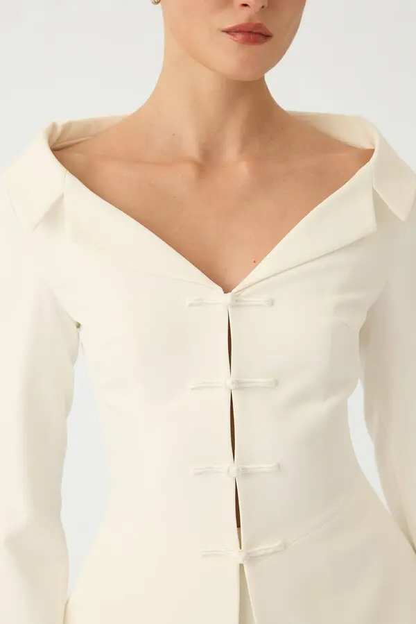 SAU LEE Nicola Crepe Top