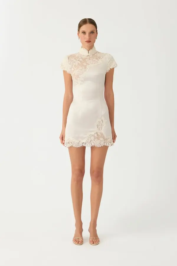 SAU LEE Ellen Mini Dress - Pearl