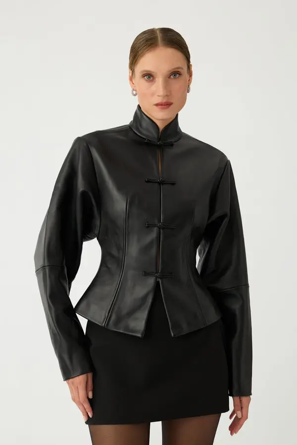 SAU LEE Anton Leather Tang Jacket