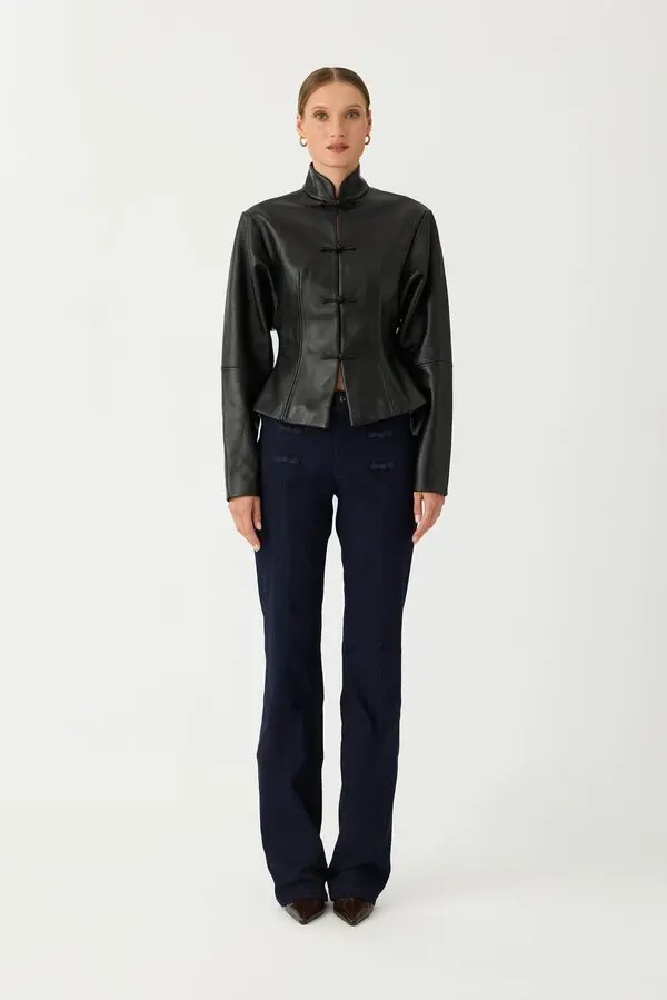 SAU LEE Anton Leather Tang Jacket