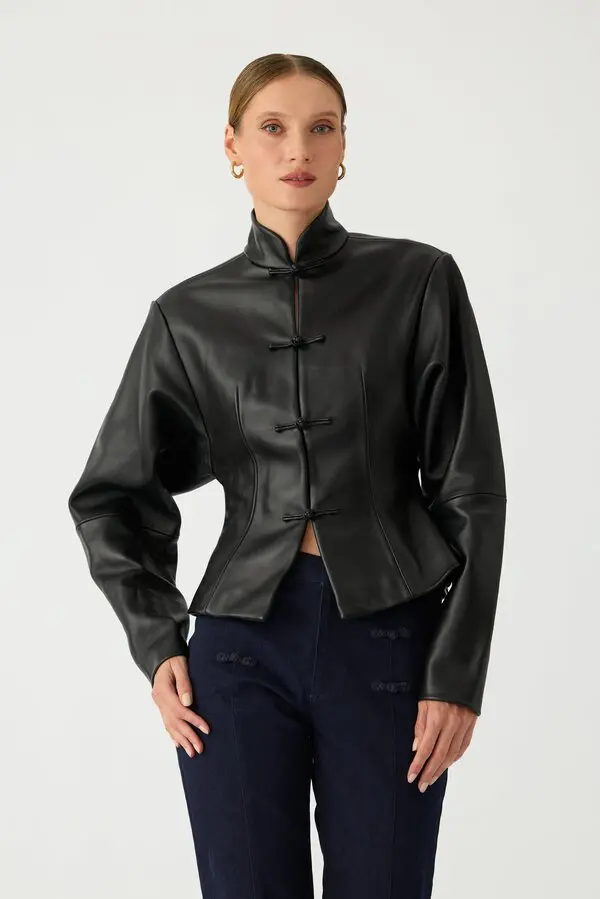 SAU LEE Anton Leather Tang Jacket