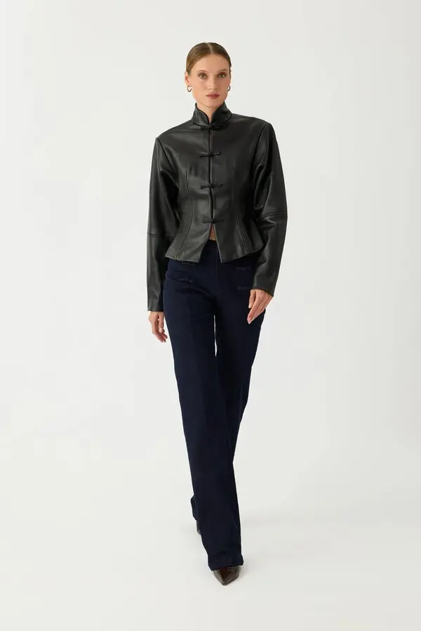 SAU LEE Anton Leather Tang Jacket