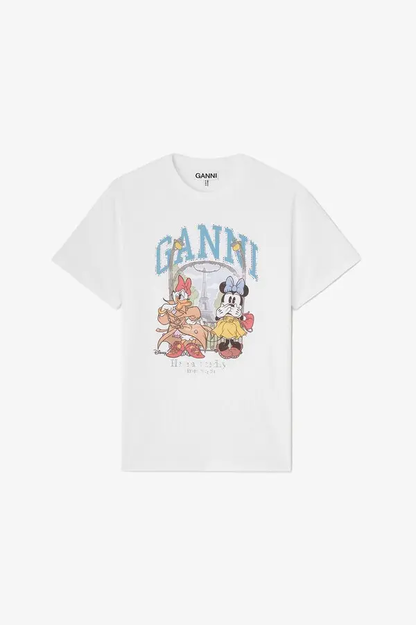 GANNI T-shirt With Minnie Mouse & Daisy Duck - White