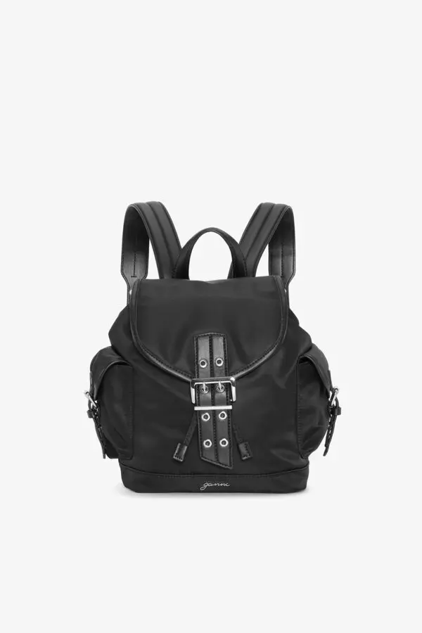 GANNI Small Bucky Nylon Backpack - Black