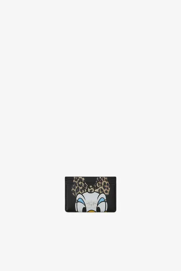 GANNI Bou Card Holder With Daisy Duck - Black