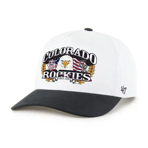 '47 Black Colorado Rockies Americana Eagle Hitch Adjustable Hat - White
