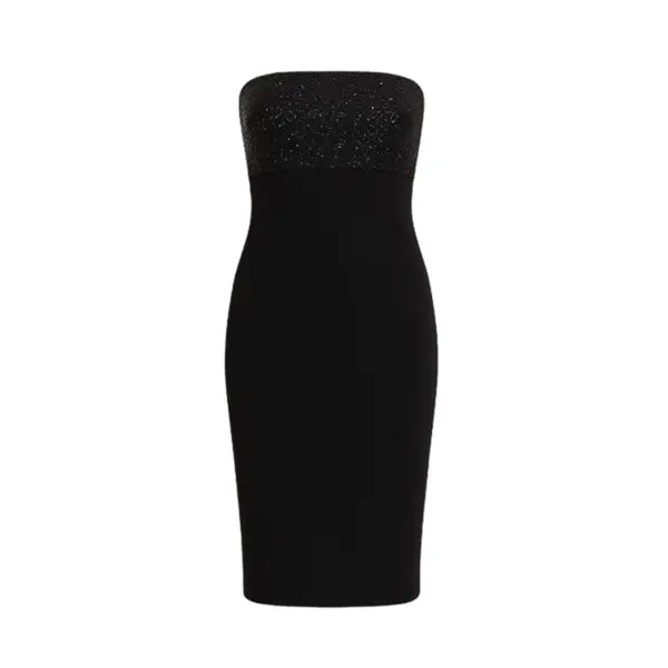 CONQUISTA Straight Strapless Mini Dress - Black