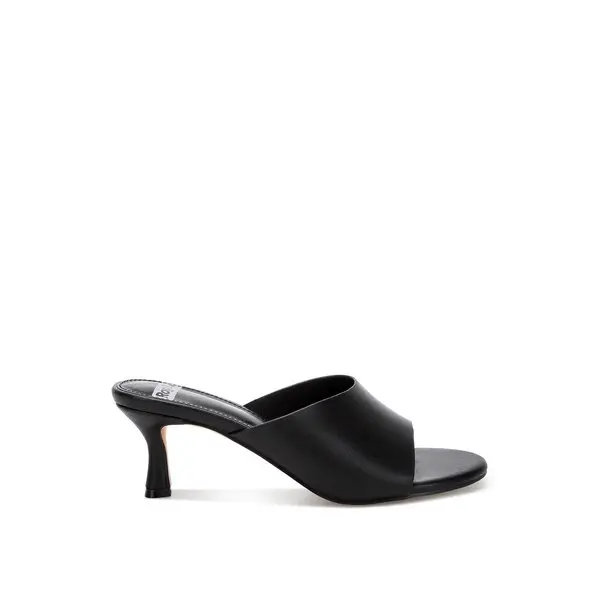 RAG & CO Maude Slip On Kitten Heels In Leather By - Black