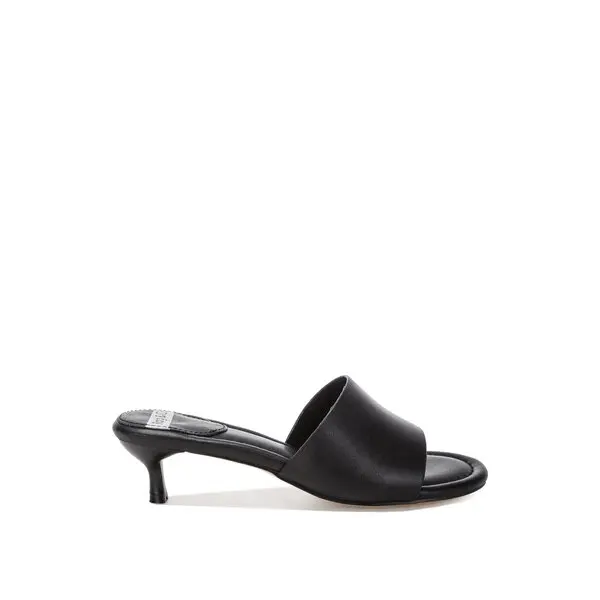 RAG & CO Vizzini Kitten Heel Sandals In Leather By - Black