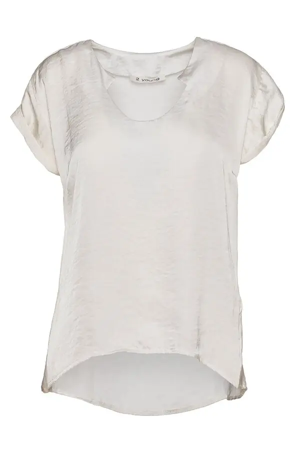CONQUISTA Neutrals Ecru Cap Sleeve Top - Beige